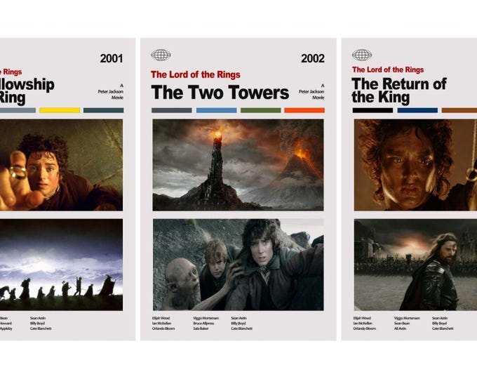 Lord of the Rings Set Poster | LOTR Wall Art | Epic Movies Poster ...