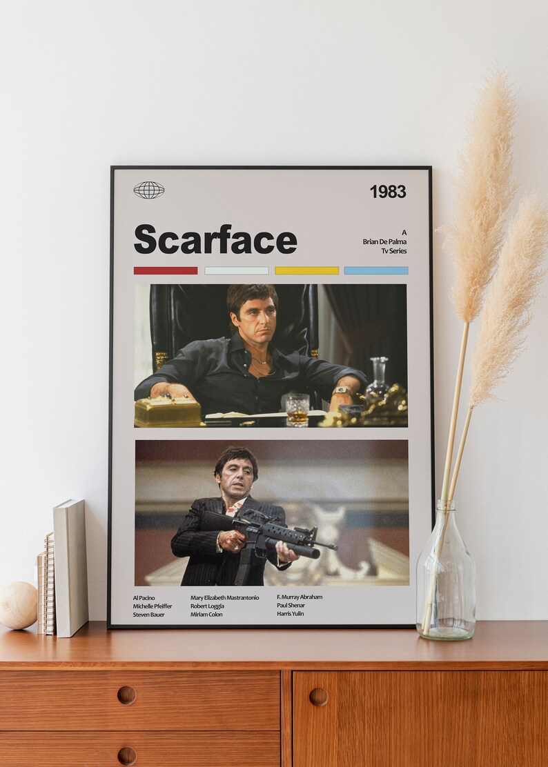 Scarface Scarface Wall Art Minimalist Poster Vintage Retro Wall Decor ...