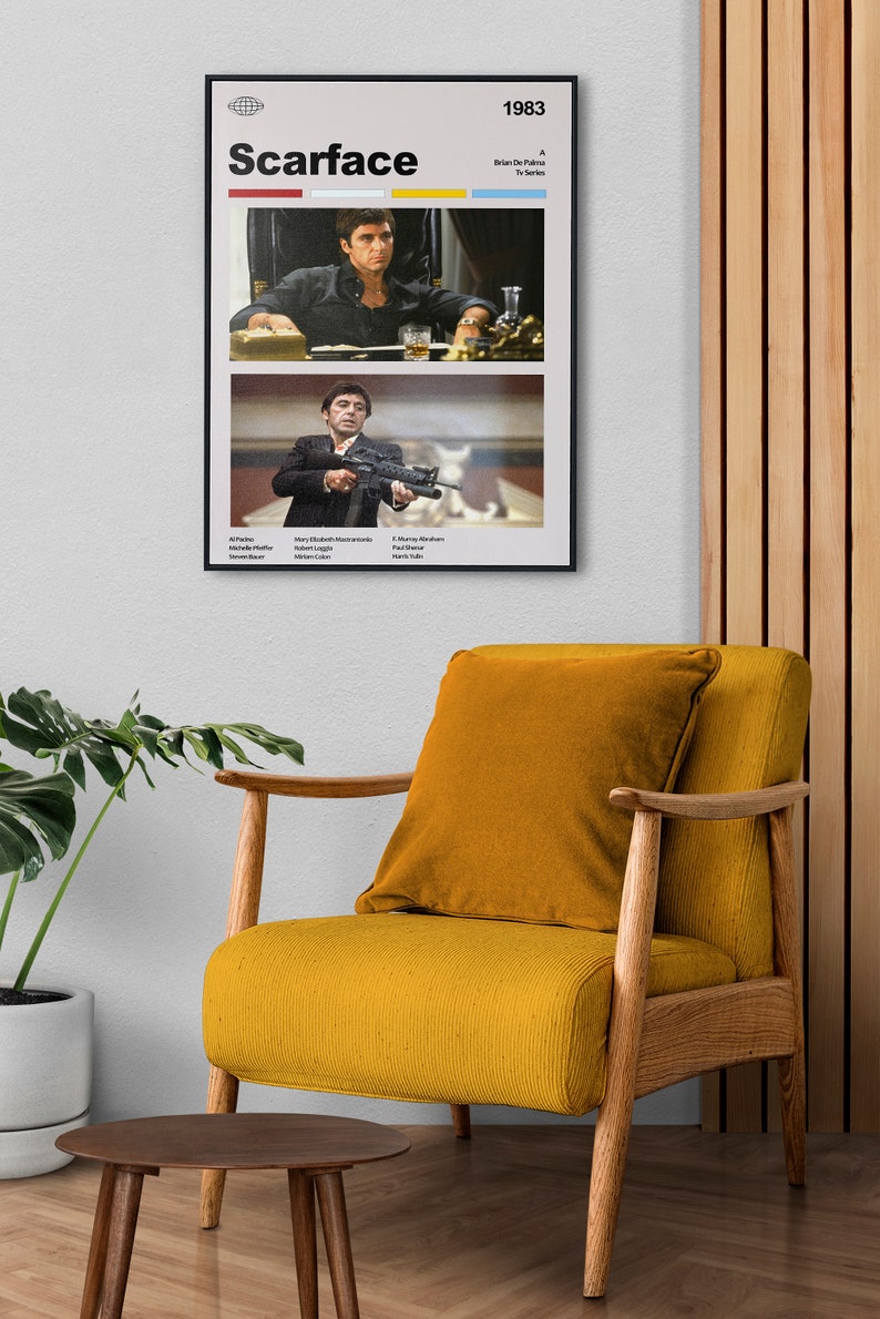 Scarface Scarface Wall Art Minimalist Poster Vintage Retro Wall Decor ...
