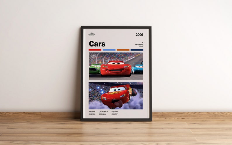 Cars Cars Wall Art Minimalist Poster Disneyland Home Wall Decor ...