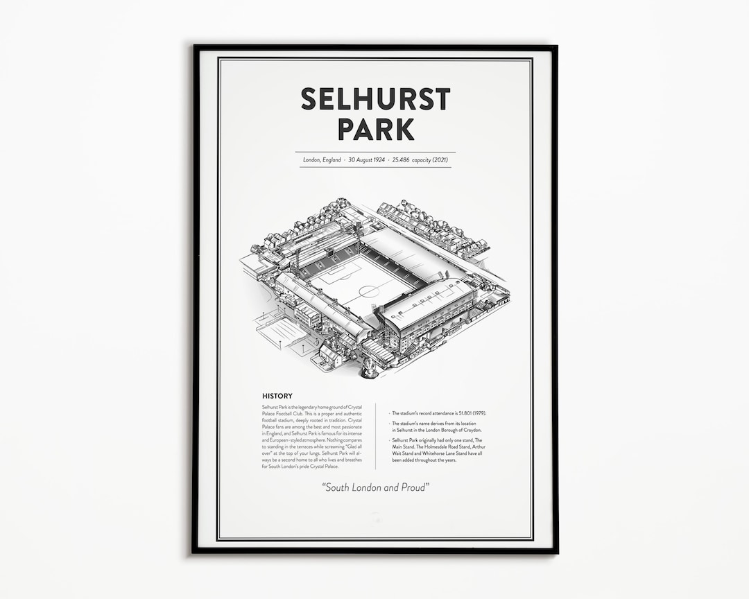 Selhurst Park Selhurst Park Wall Art Minimalist Poster Wall Decor ...