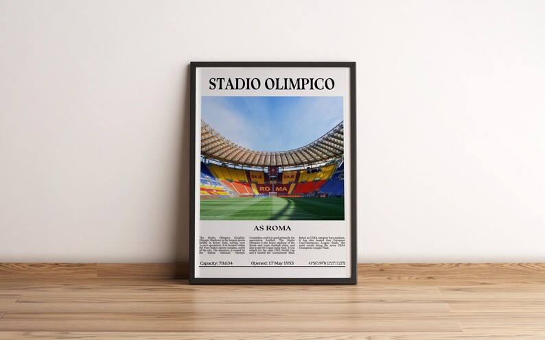 Stadio Olimpico Stadio Olimpico Wall Art Minimalist Poster Wall Decor ...