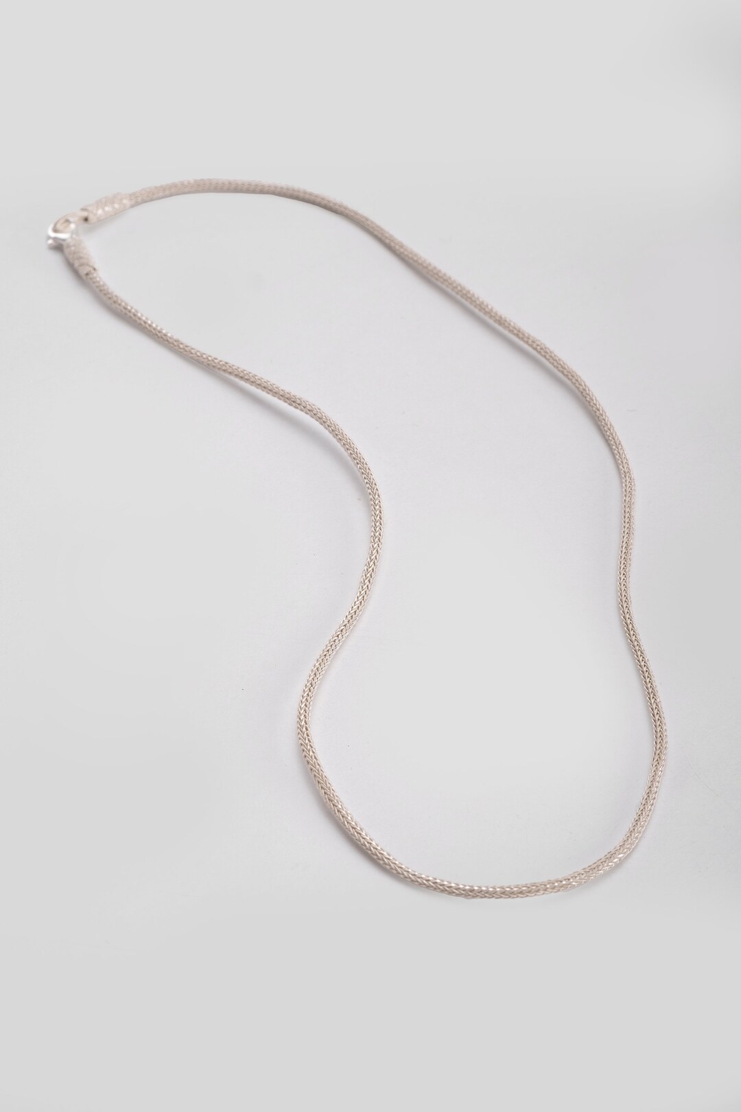 Hand Knitted 999 Silver Necklace, Viking Chain Necklace, 2 Mm Handmade ...