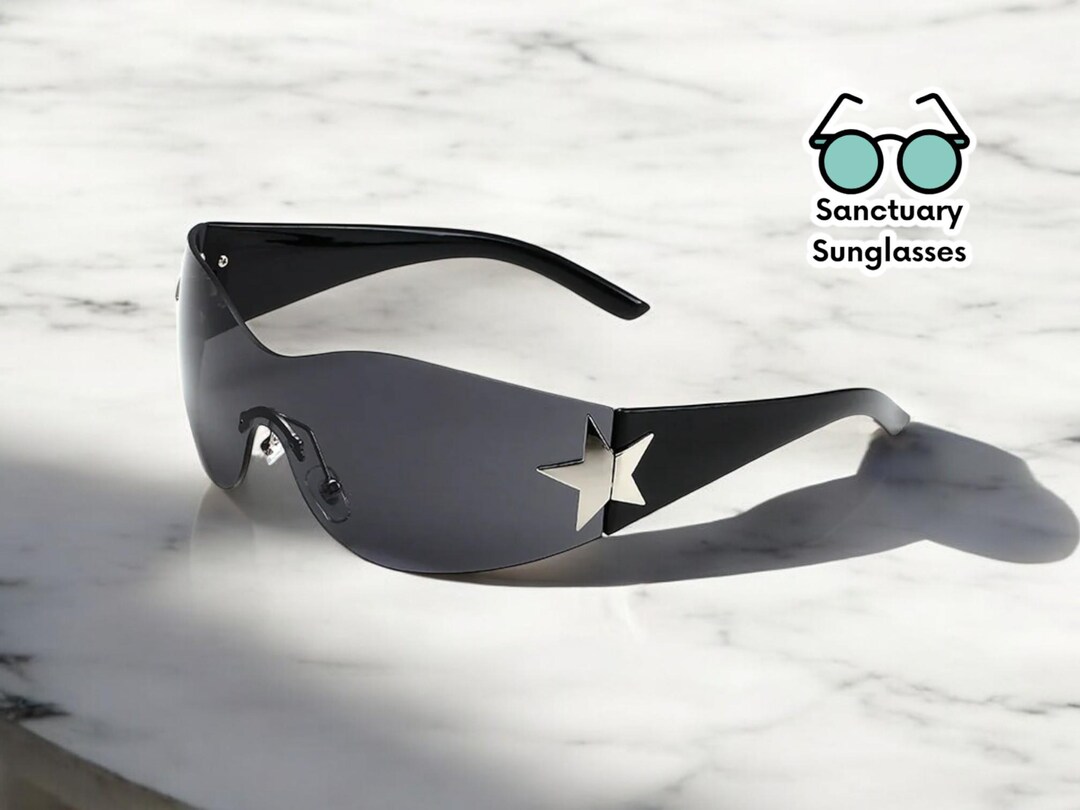 Women's Rimless Sunglasses Outdoor Stylish Accessory Streetwear Goggles ...