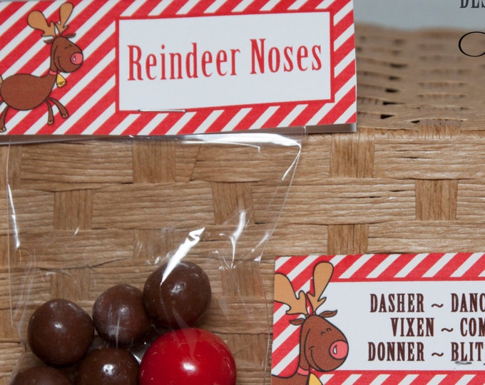 Reindeer Noses Brights Treat Bag Topper 4 Printable - Etsy