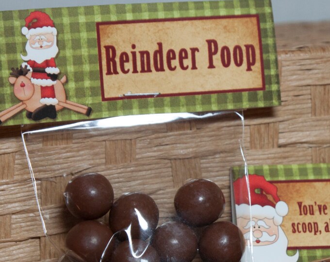 Reindeer Poop Treat Bag Topper 4 Printable Party - Etsy