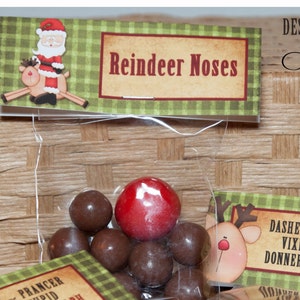 Reindeer Noses, Treat Bag Topper, Printable Candy Bags, Funny Treat ...