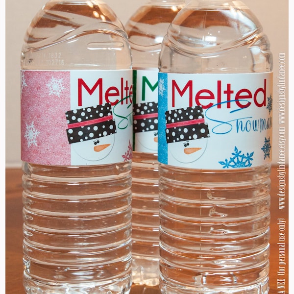 Melted Snowman Label - Etsy