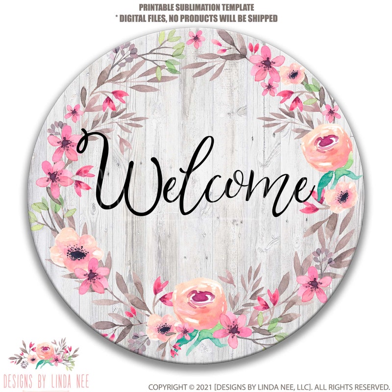 Round Wood Welcome Sign - Etsy