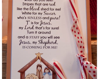 Legend of Christmas Candy Cane Jesus Poem TAG & RIBBON ONLY Stocking ...