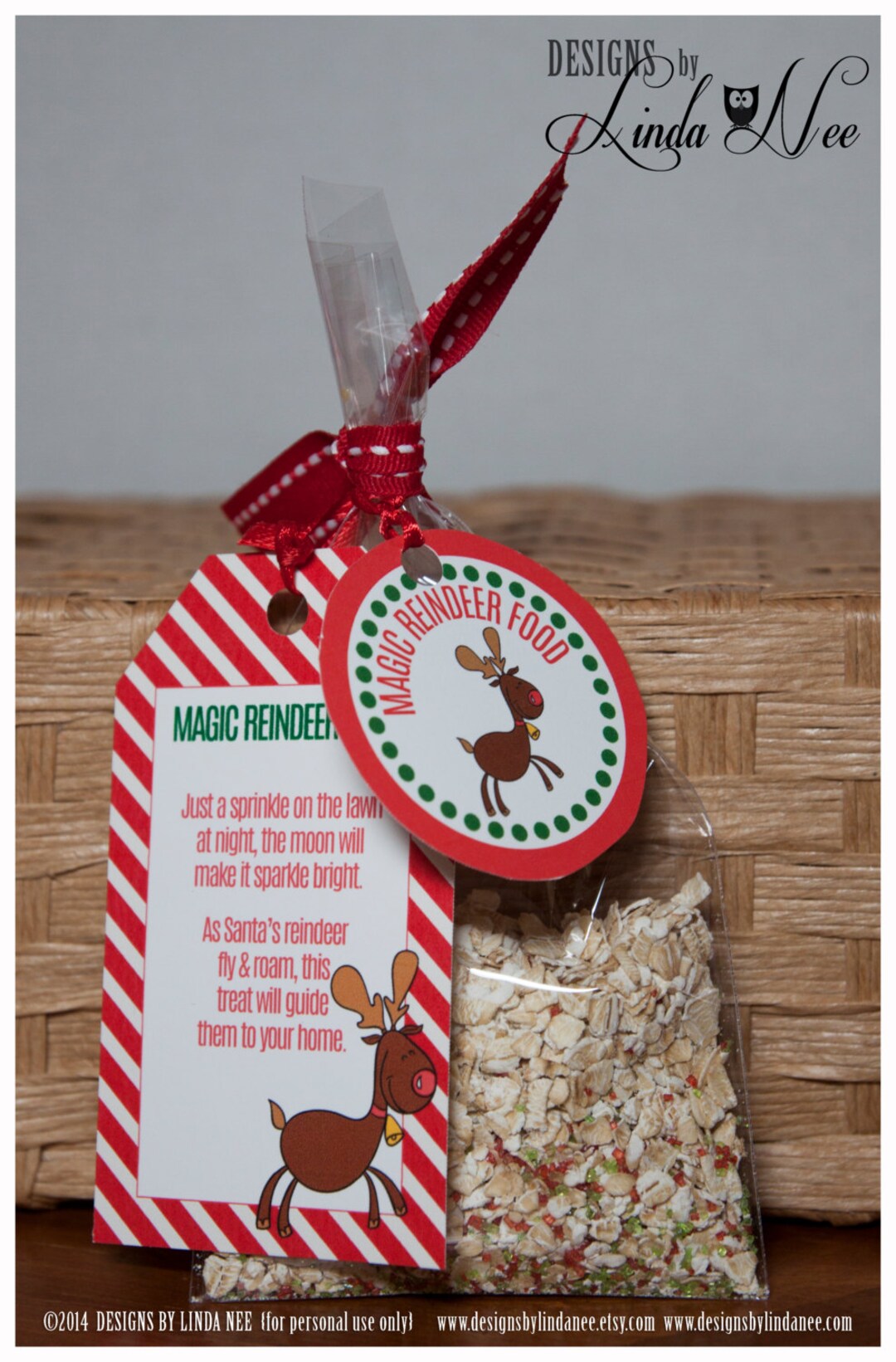 Magic Reindeer Food - Gift Tag Card Rectangle and Gift Tag 2 Inch Round ...