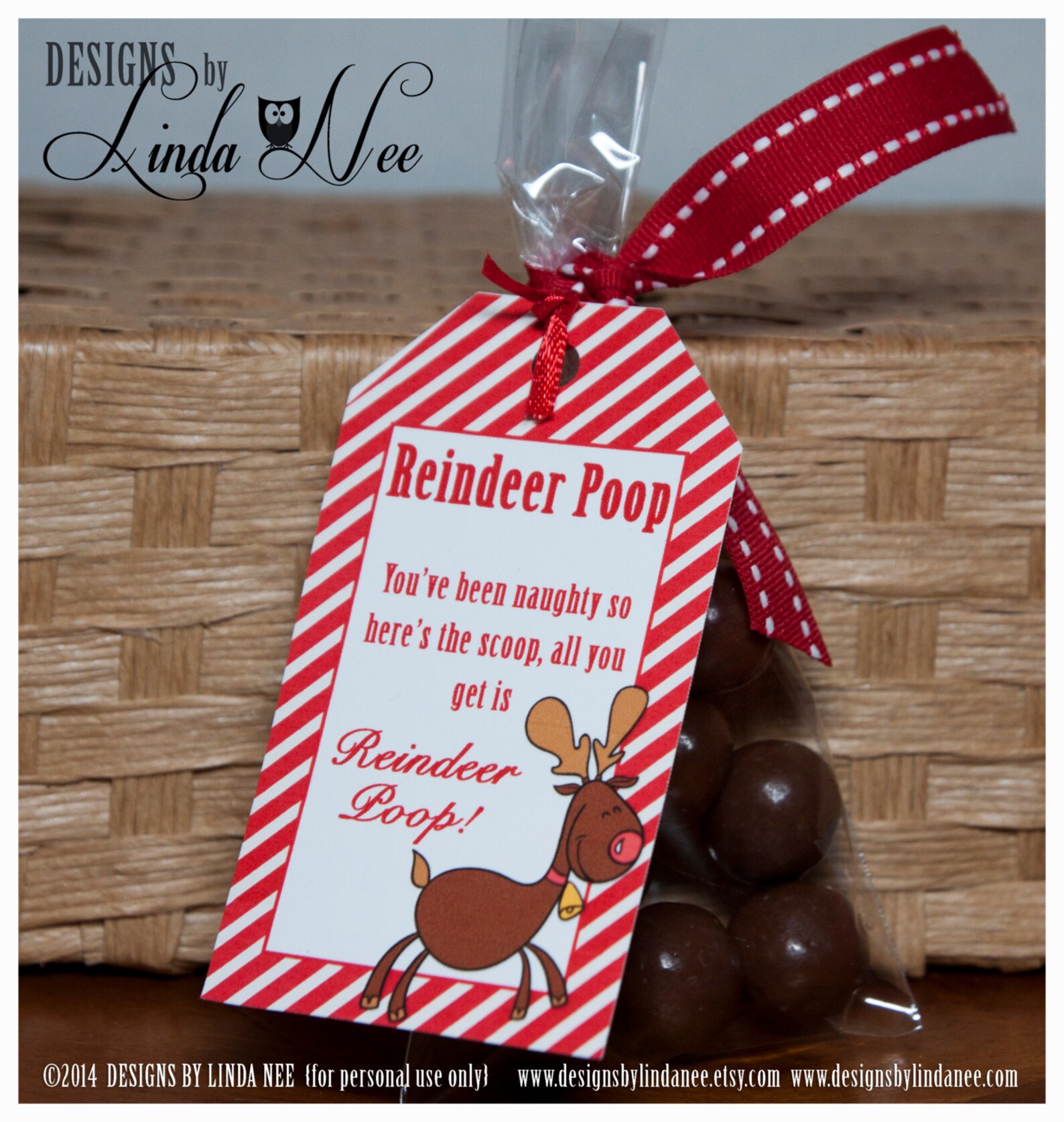 Reindeer Poop Brights Gift Tag Label Printable Party - Etsy