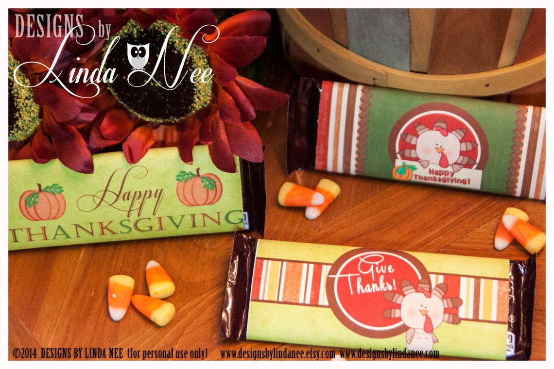 Candy Bar Wrappers Turkey Time Large 1.55 Oz Hershey Bar - Etsy