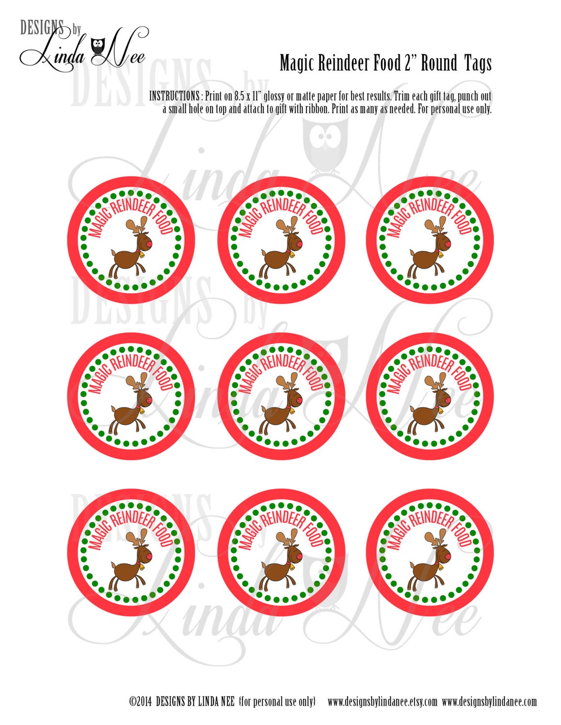 Reindeer Food Printable Magic Reindeer Food Christmas Eve - Etsy