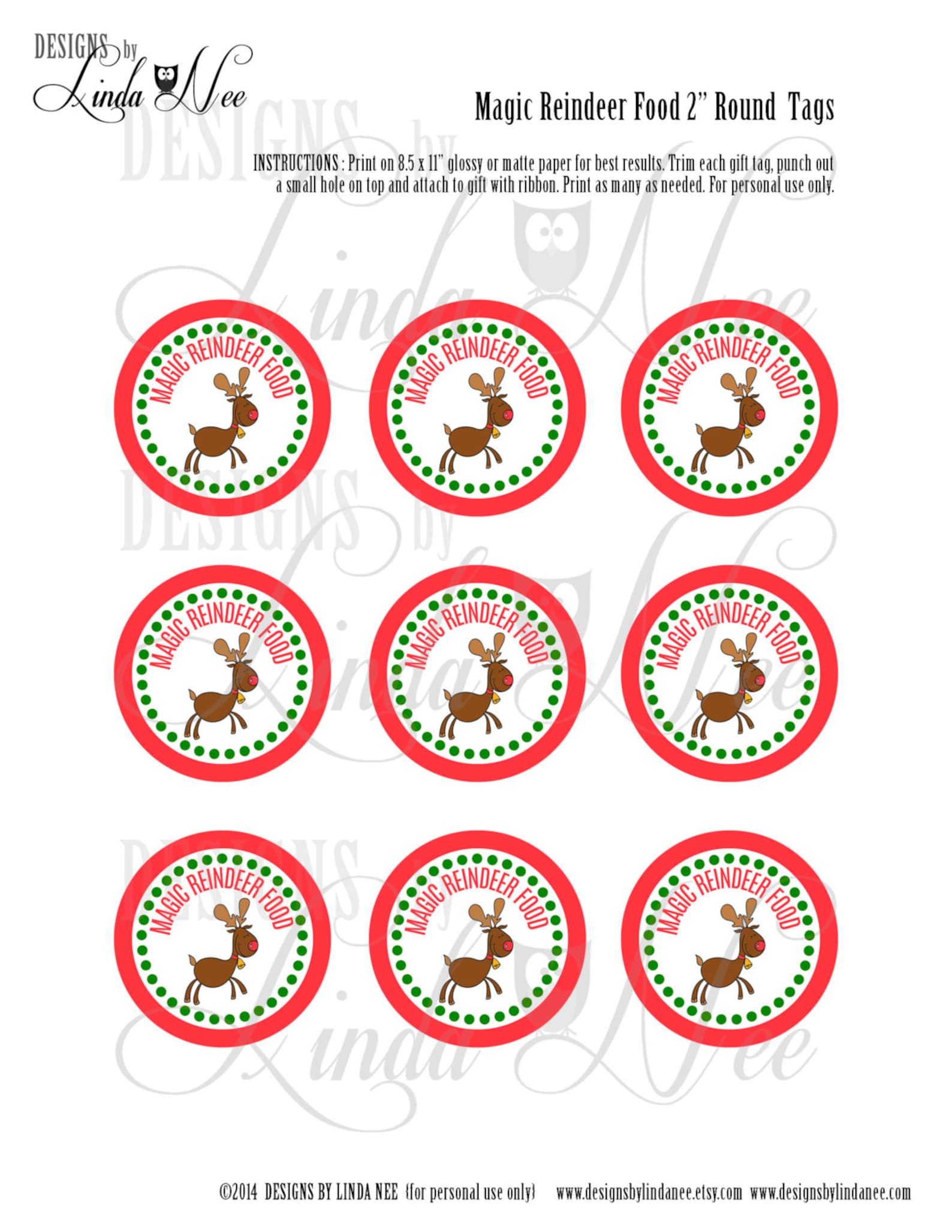 Reindeer Food Printable Magic Reindeer Food Christmas Eve - Etsy