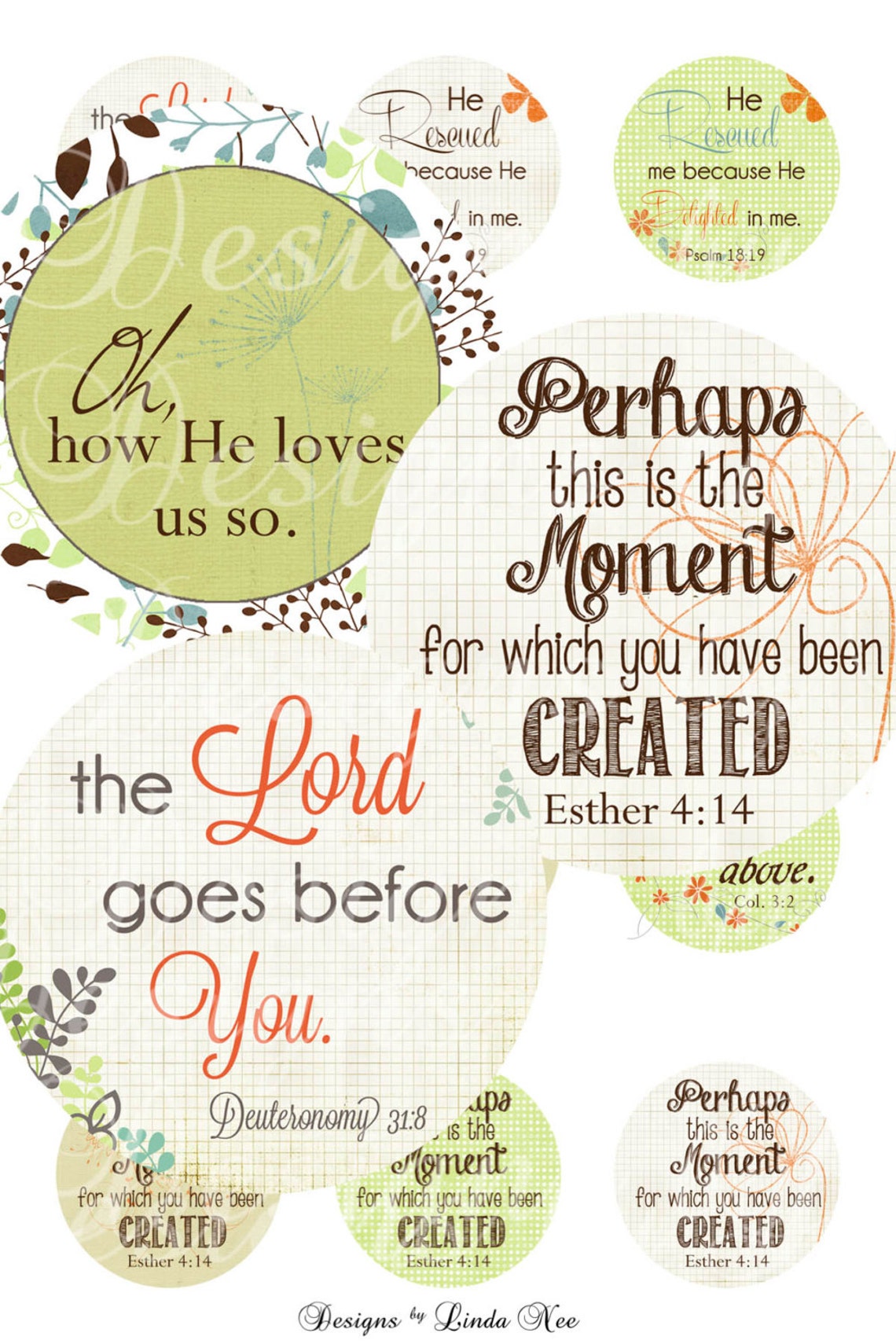 Instant Download CHRISTian Scripture 7 30mm 30 mm Round | Etsy