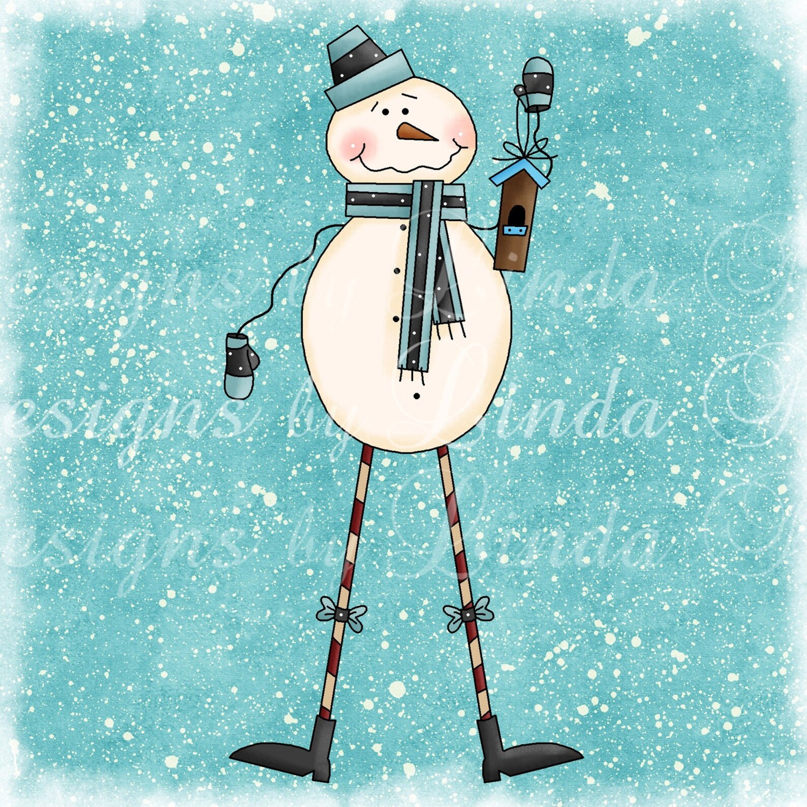 Long Legged SNOWMAN 1 X 1 Inch Images Digital Collage Sheet - Etsy