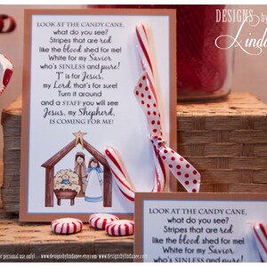 Legend of the Candy Cane Card: Christian Christmas Printable (instant ...