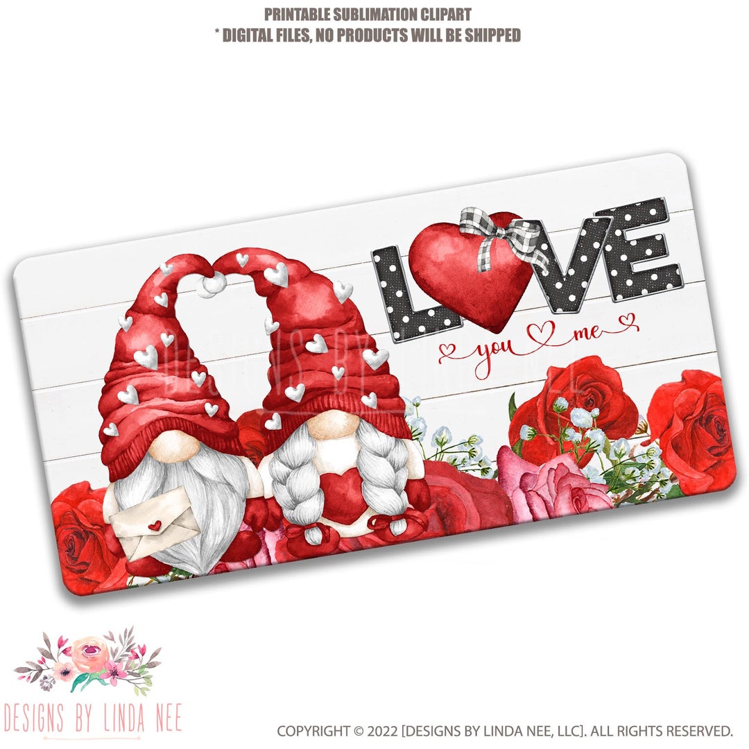 Valentines Love Gnomes 6x12 Wreath Sign PNG Valentine Sign - Etsy