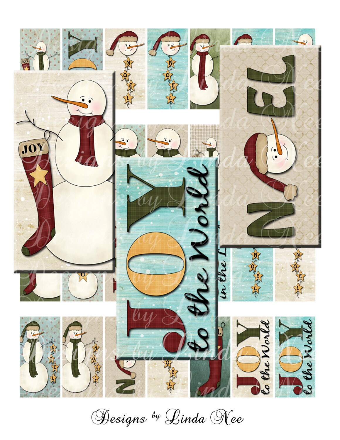 SNOWMAN 1 X 1.5 Inch Microscope Tile Images Joy to the - Etsy