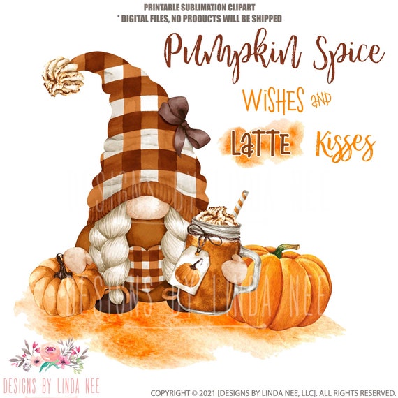 Pumpkin Spice Gnome PNG Fall Gnome Clipart Pumpkin Spice - Etsy