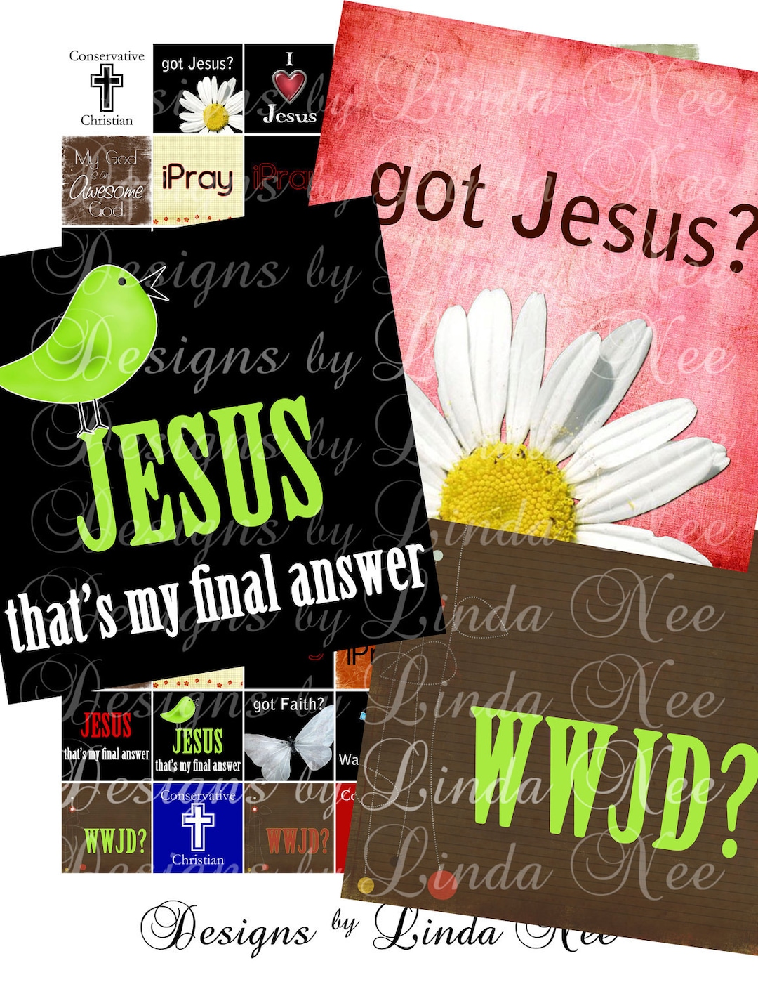 Christian Quotes and Sayings- (1.5 X 1.5 Inch) Digital Collage Sheet ...