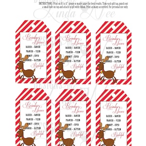 Reindeer NOSES - Gift Tag Label - Printable - Party Package - Rudolph ...