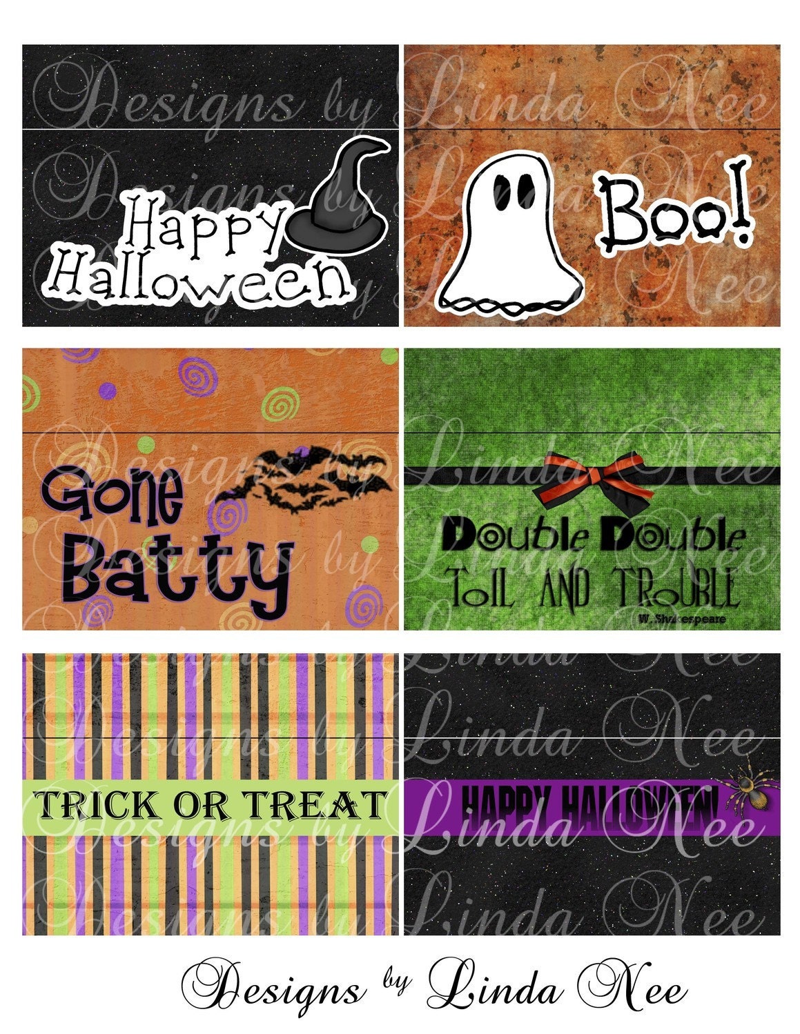 Halloween TREAT BAG Toppers Instant Download Halloween Bag | Etsy