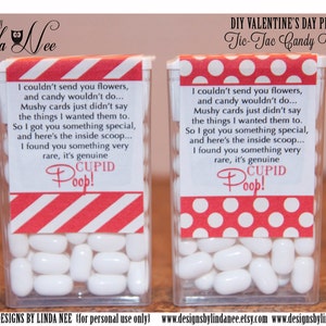 Tic Tac CUPID POOP POEM Valentine Dots and Stripes Printable Wrapper ...