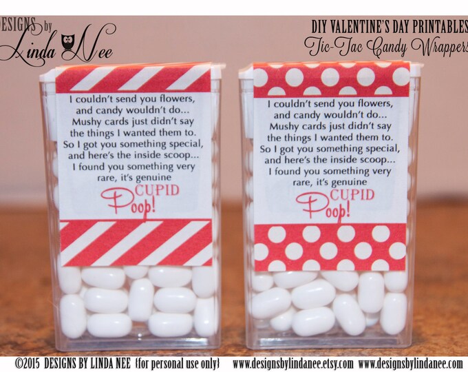 Tic Tac CUPID POOP POEM Valentine Dots and Stripes - Printable Wrapper ...
