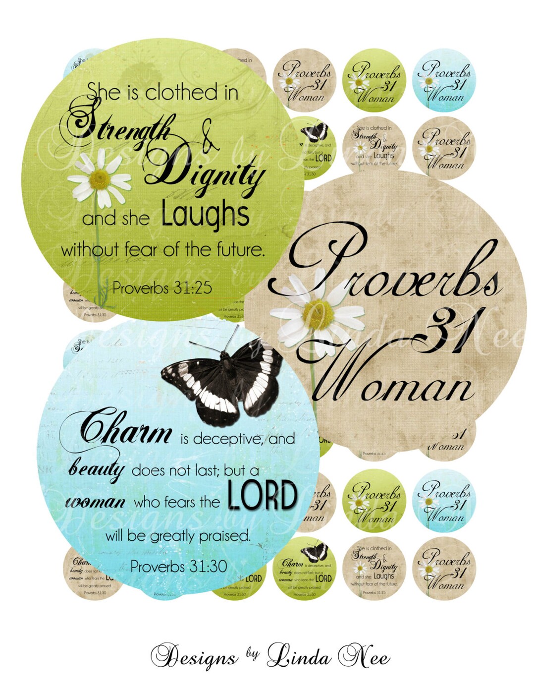 Instant Download - PROVERBS 31 Woman Christian Scripture (1 Inch Round ...