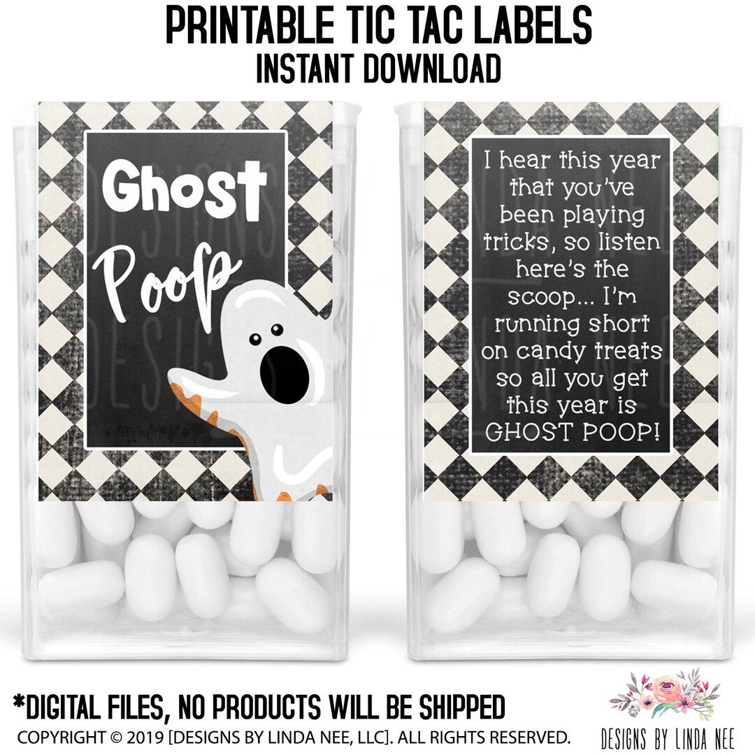 Tic Tac GHOST Poop, Printable Halloween Labels, DIY Halloween ...