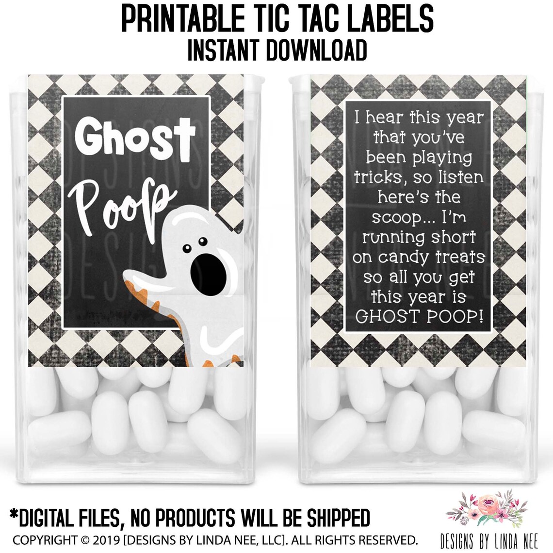 Tic Tac GHOST Poop Printable Halloween Labels DIY Halloween - Etsy