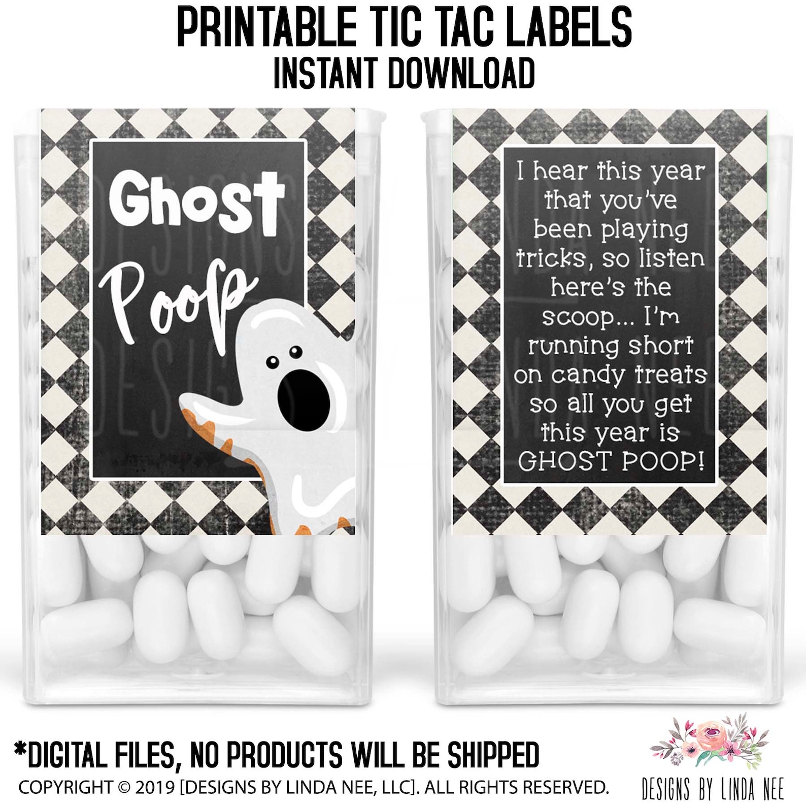 Tic Tac GHOST Poop Printable Halloween Labels DIY Halloween - Etsy