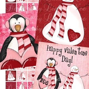 Valentine's Day Penguin and Snowmen Melt My Heart .75 X .83 Scrabble ...