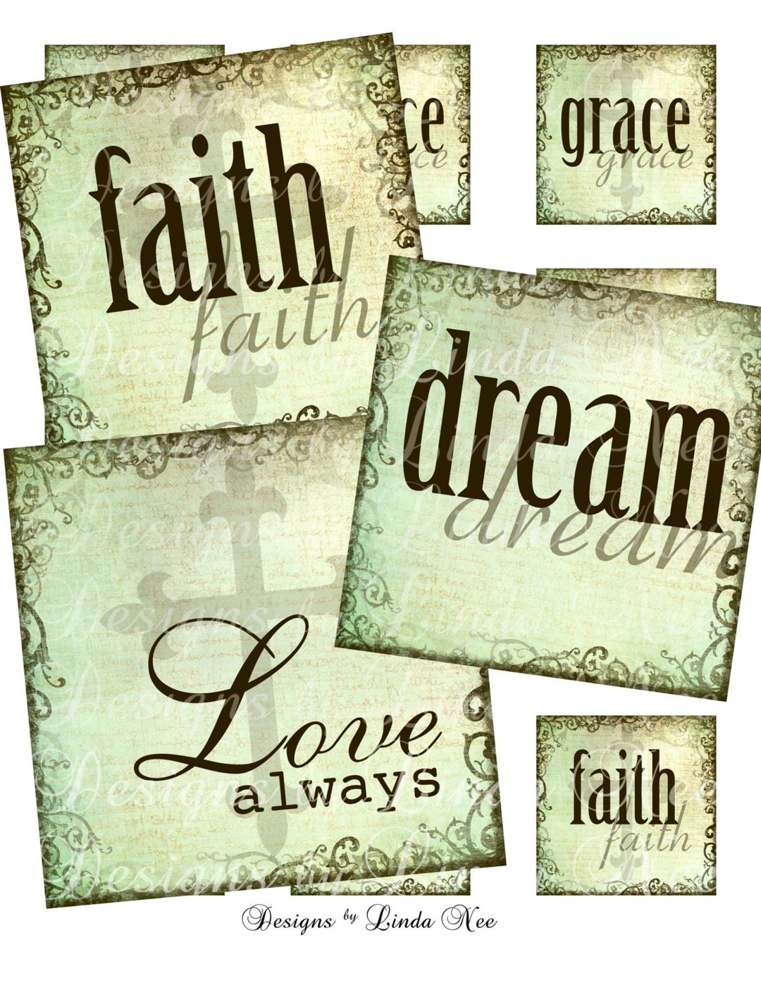 Instant Download - Christian Words Yellow (.75 X .83 Scrabble Tile Inch ...