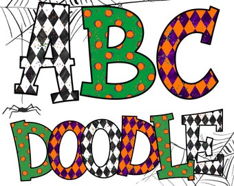Orange Doodle Alphabet - Etsy
