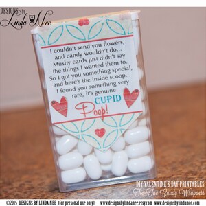 Tic Tac CUPID POOP POEM Valentine Printable Wrapper Party Package Craft ...