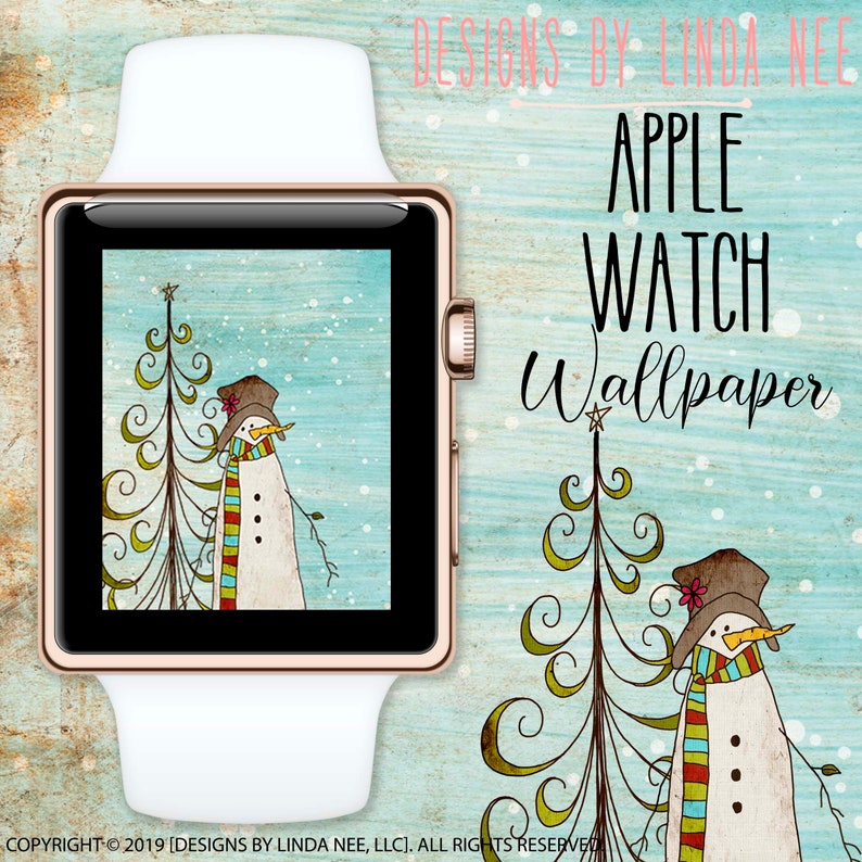 Apple Watch Wallpaper, Apple Watch Face, Snowman Wallpaper, Holiday ...
