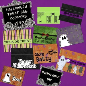 Halloween TREAT BAG Toppers, Instant Download, Halloween Bag Toppers ...