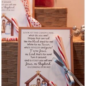 Legend of the Candy Cane Nativity Card, Printable Christian Card for ...