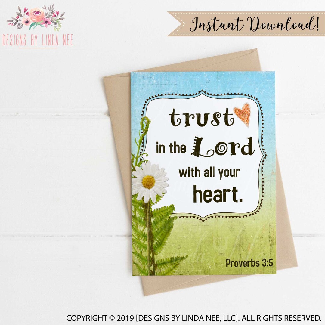 Printable Scripture Card Christian Card Greeting Card Religious ...