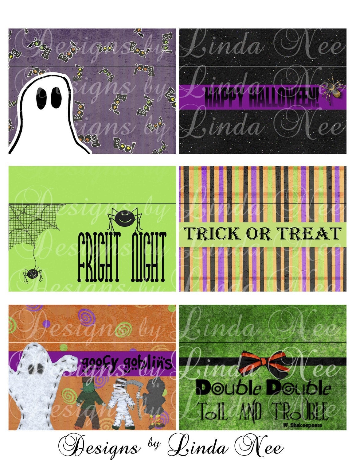 Halloween TREAT BAG Toppers Instant Download Halloween Bag | Etsy
