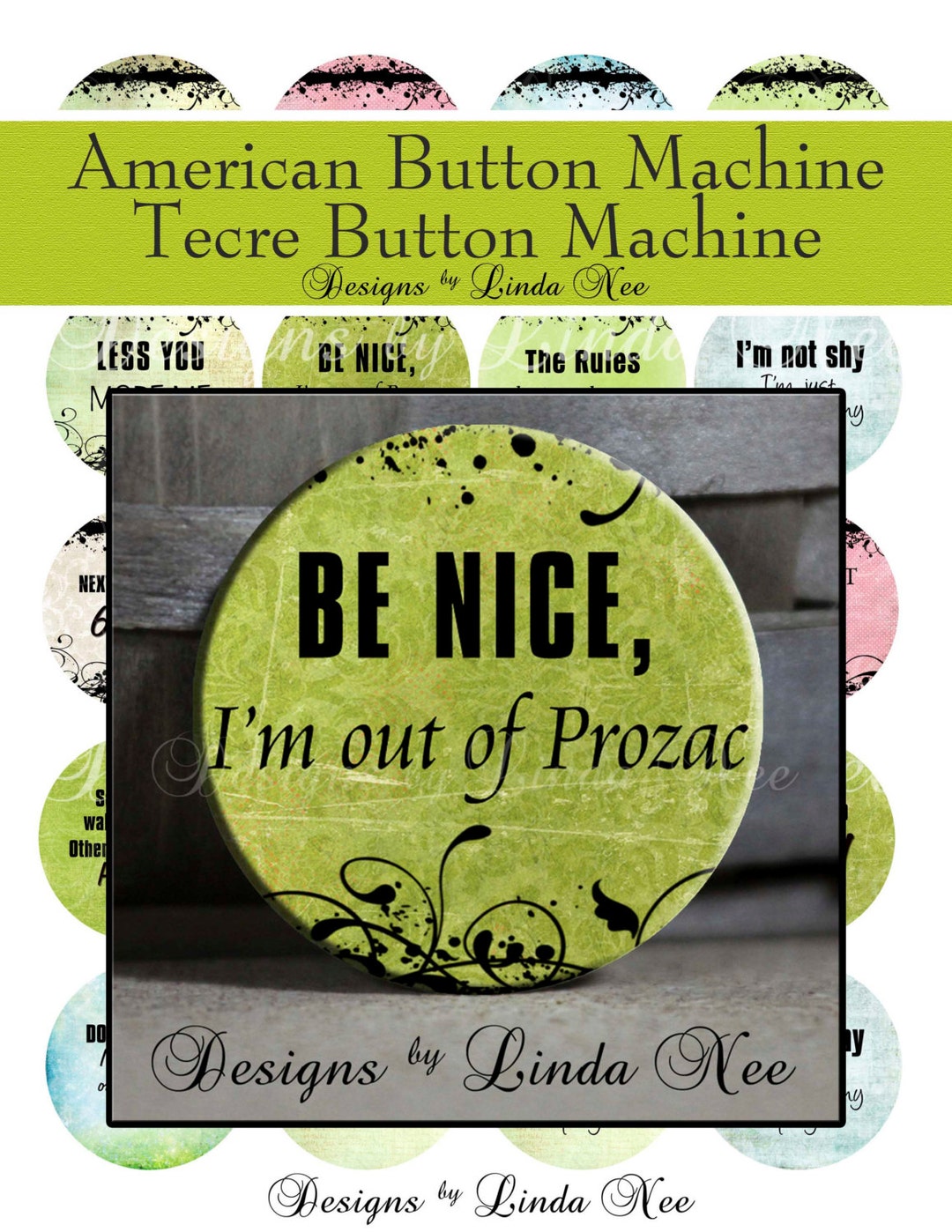 Pinback BUTTON Images 1 Inch Round 1.313 Overall Size - Say It Like It ...