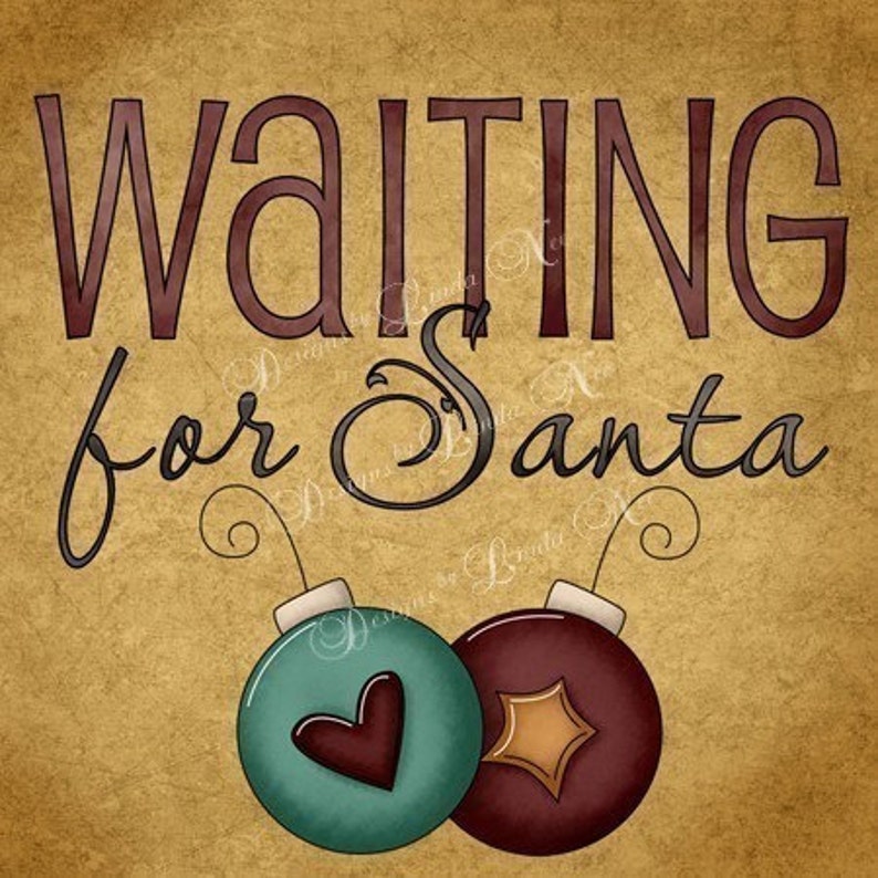 Instant Download Waiting for SANTA 1 X 1 Inch Images | Etsy