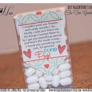 Tic Tac CUPID POOP POEM Valentine Printable Wrapper Party Package Craft ...