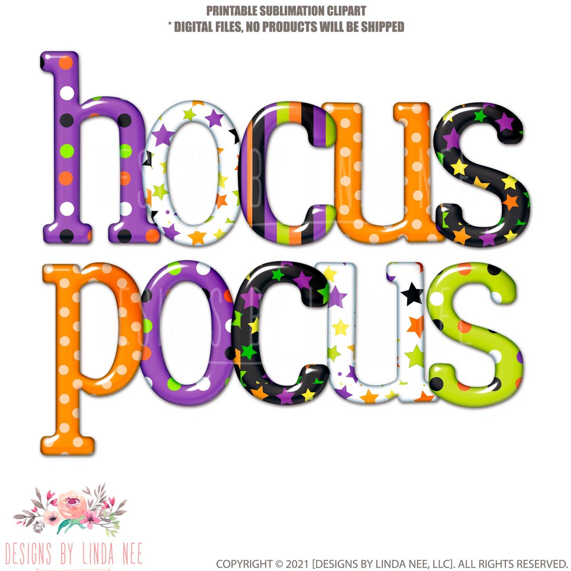 Hocus Pocus PNG Halloween Digital Download Alphabet Letters - Etsy