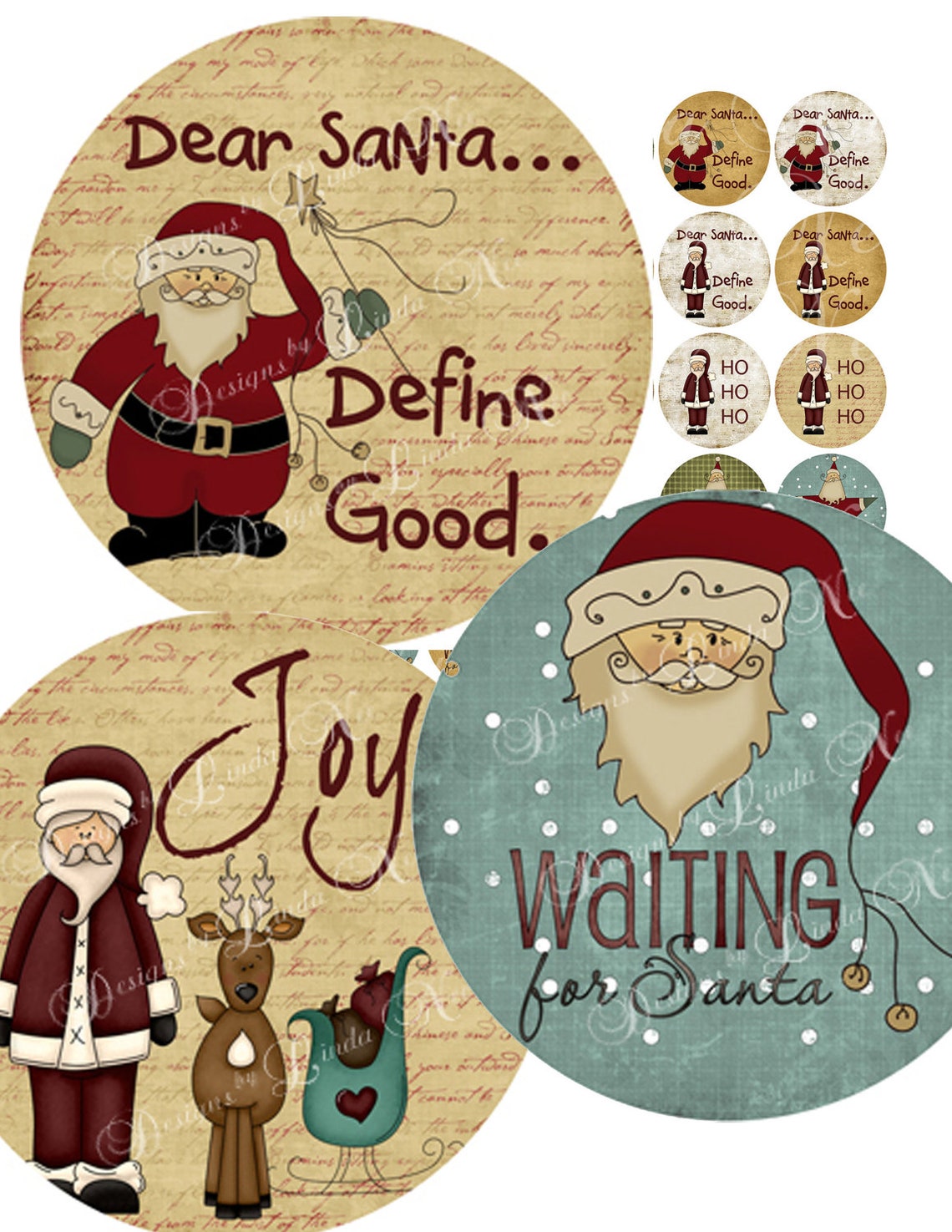 Instant Download Waiting for SANTA 2 Inch Round Images - Etsy