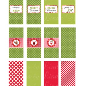 Candy Bar Wrappers - Santa Christmas Mini Hershey Bar Candy Wrappers ...