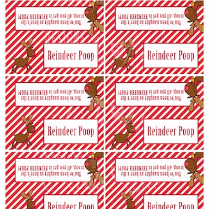 Reindeer Poop, Treat Bag Topper, 4" Printable Reindeer Poop, Gag Gift ...
